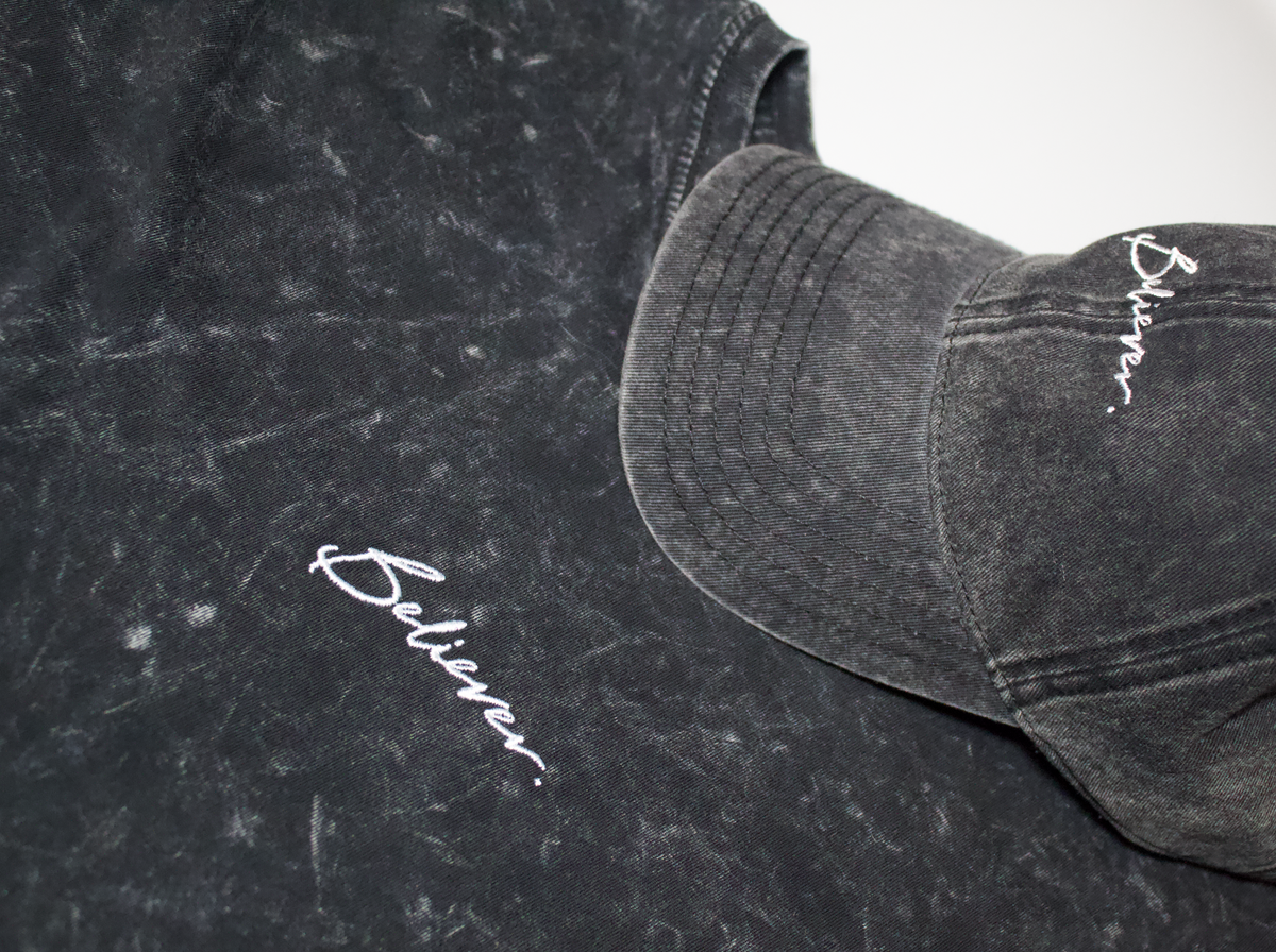 Believer. Script Stone Wash Tee – Walking Witness